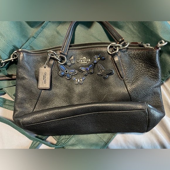 Coach | Bags | Coach Blue Butterflies Appliqu Purse Rare Euc | Poshmark